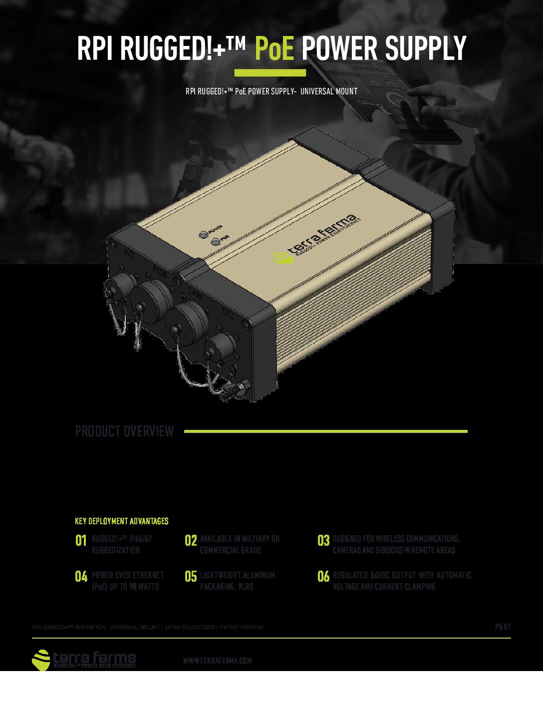 RPI Rugged!+ PoE POWER SUPPLY_Q3 2020 – Terra Ferma